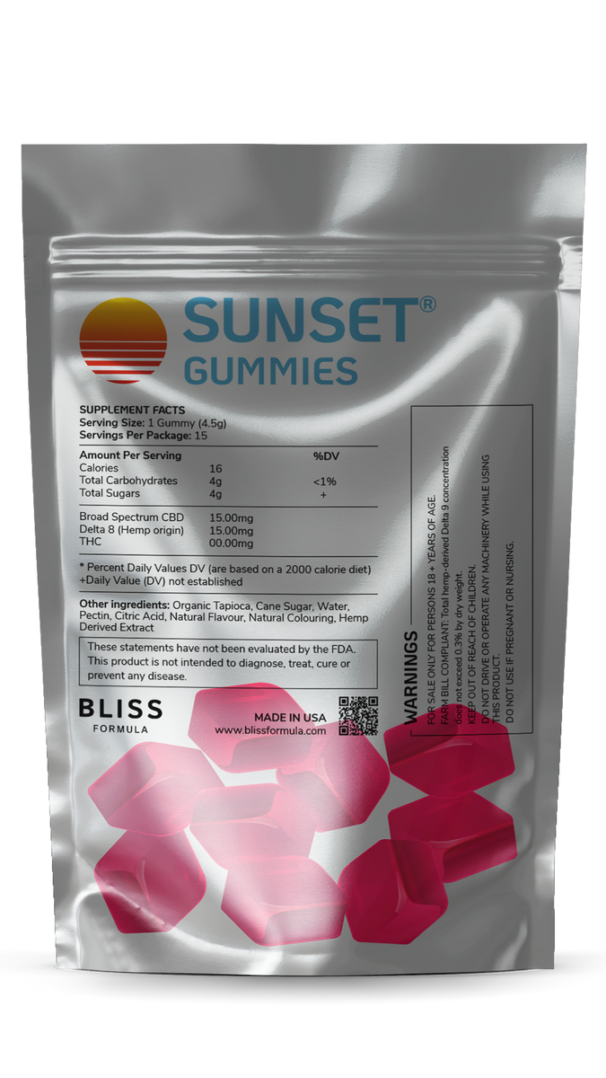 Buy CBD & Delta 8 Gummies | 15 Per Pack | Bliss Formula